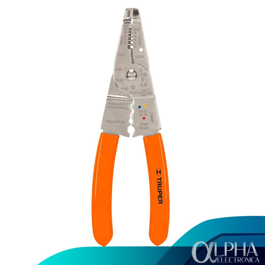 Pinza Pela Cables 24 a 12 AWG, Truper | Electrónica Alpha Guatemala