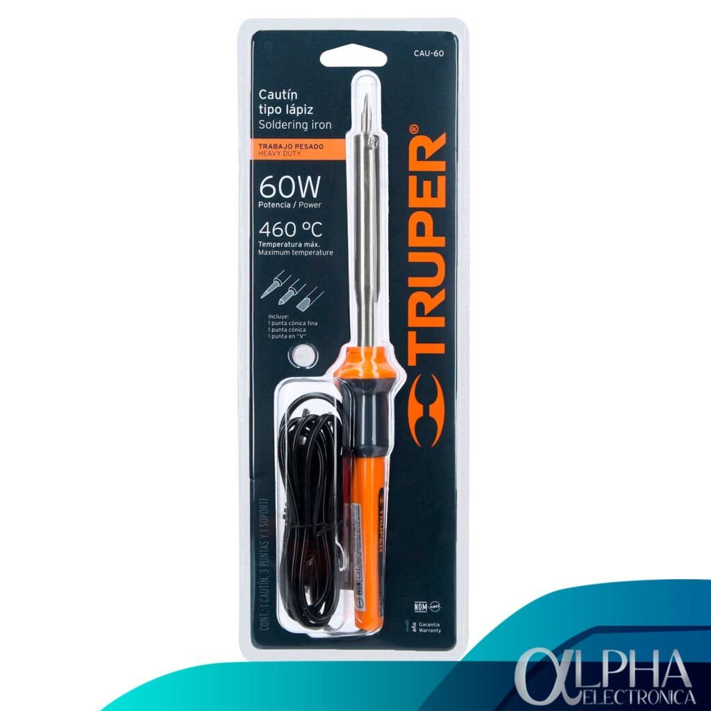 Cautín de 60W Tipo Lápiz, Truper | Electrónica Alpha Guatemala